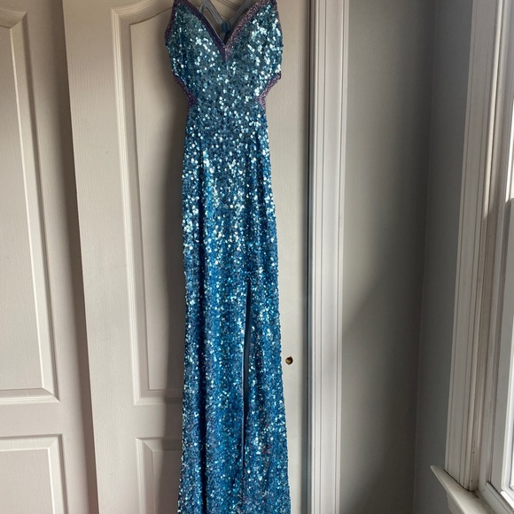Primavera Couture | Dresses | Primavera Blue Sequin Prom Dress | Poshmark